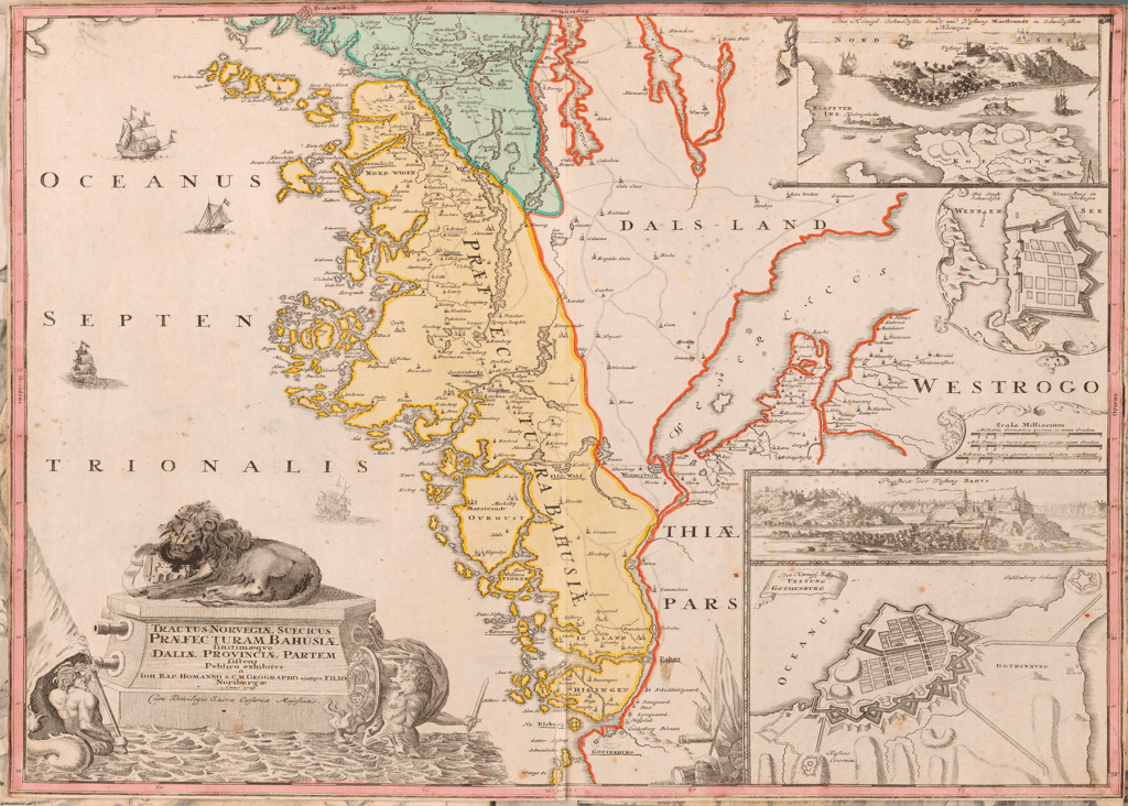 Karta över Bohuslän och delar av Dalsland från 1729 - Släktled